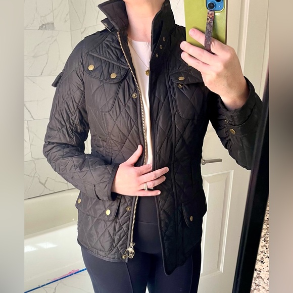 Barbour | Jackets & Coats | Barbour Black Quilted Puffer Biker Coat ...